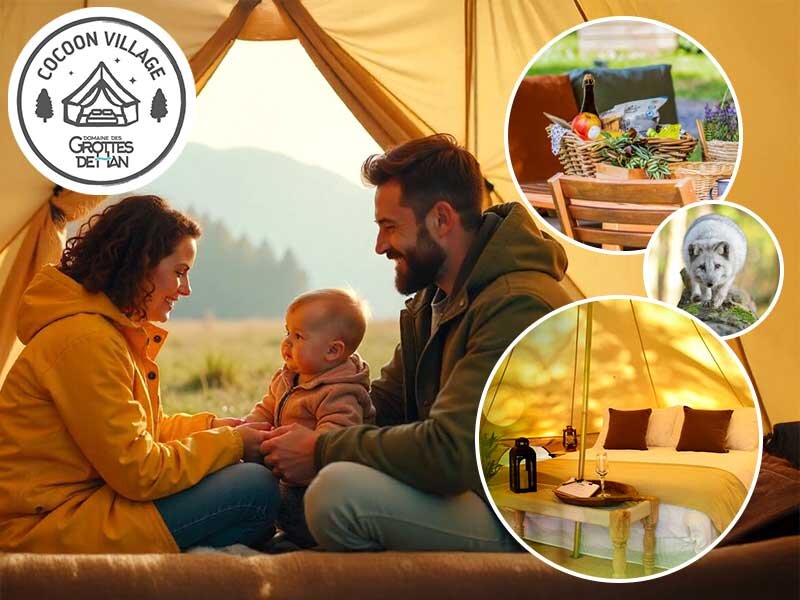 3 dagen glamping voor het gezin met toegang tot de Grot van Han en het ...